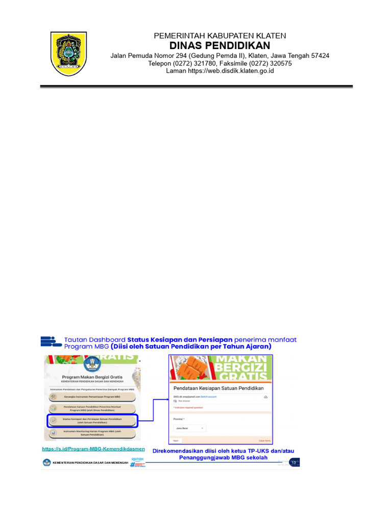 Surat Dashboard MBG | PDF