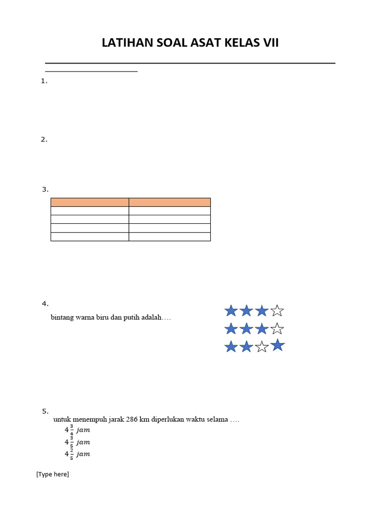 Latihan Soal Asat Kls 7 Th 2025 | PDF