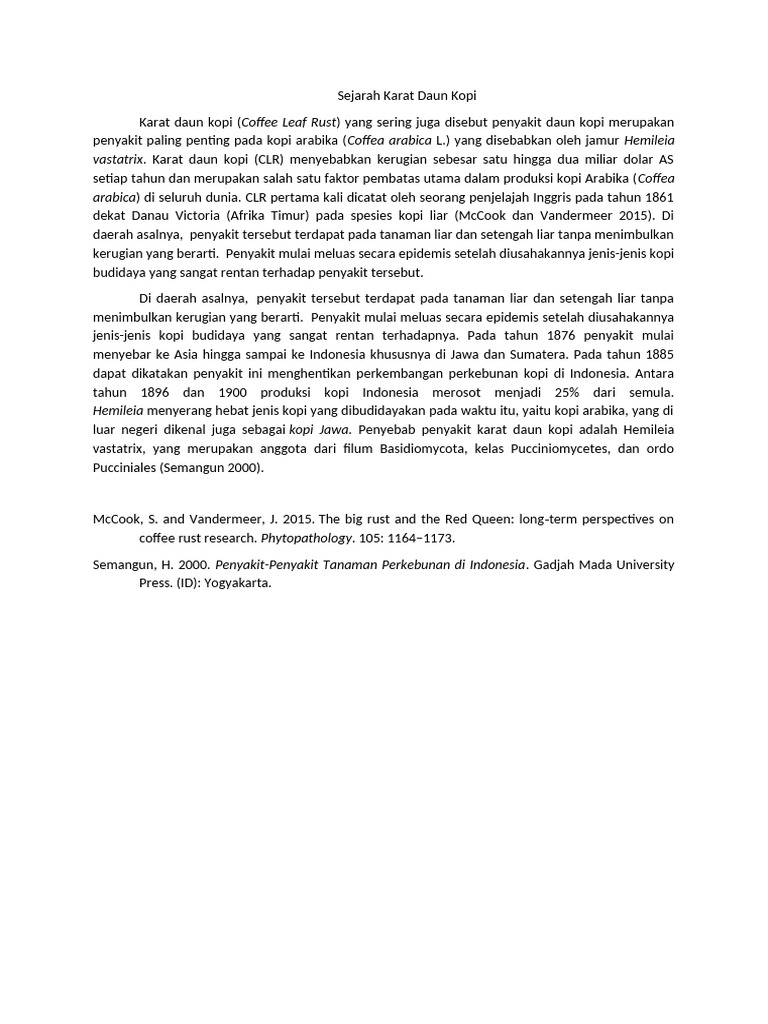 Sejarah Karat Daun Kopi - MG 6 Praktikum | PDF