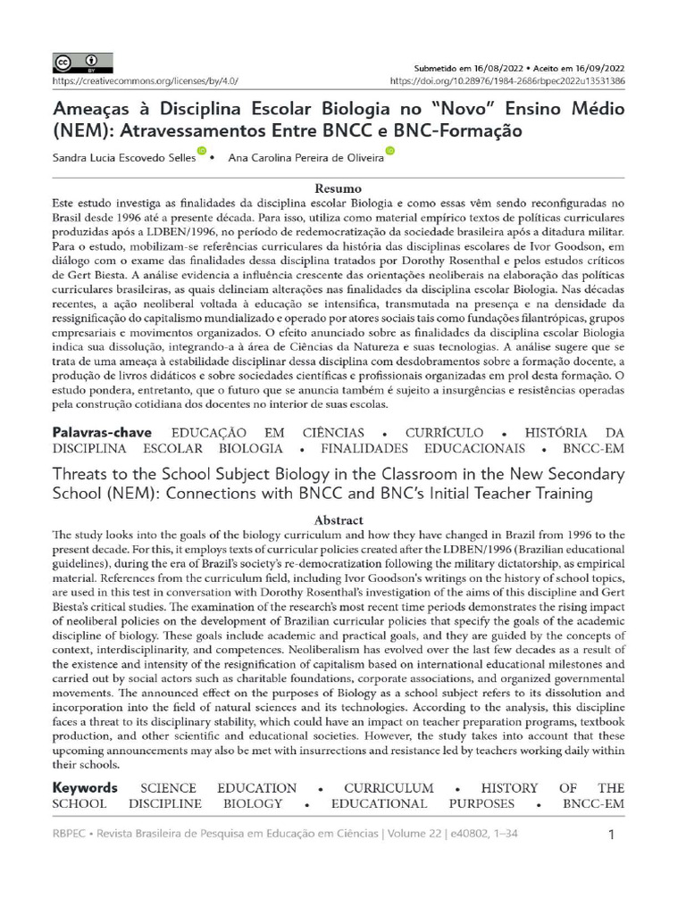 Biologia e A BNCC | PDF