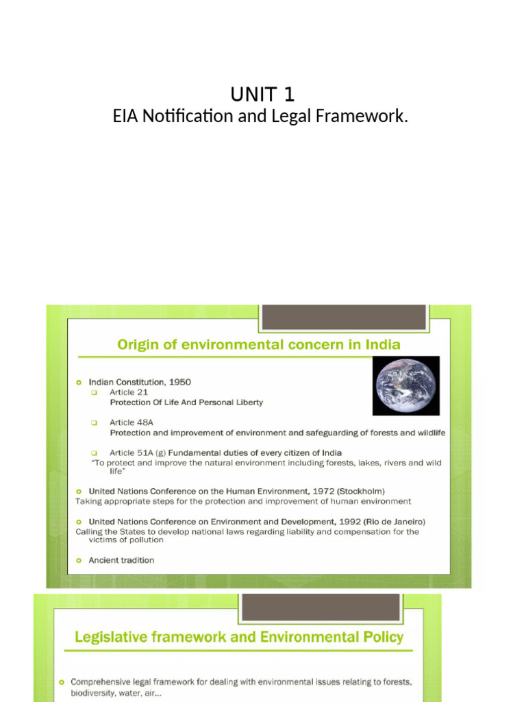 EIA Notification and Legal Framework | PDF