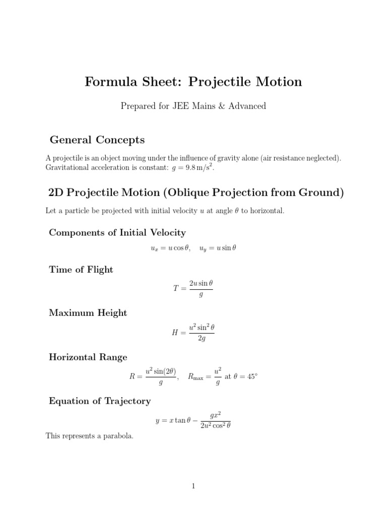 3D Projectile Motion Overview | PDF | Motion (Physics) | Classical ...