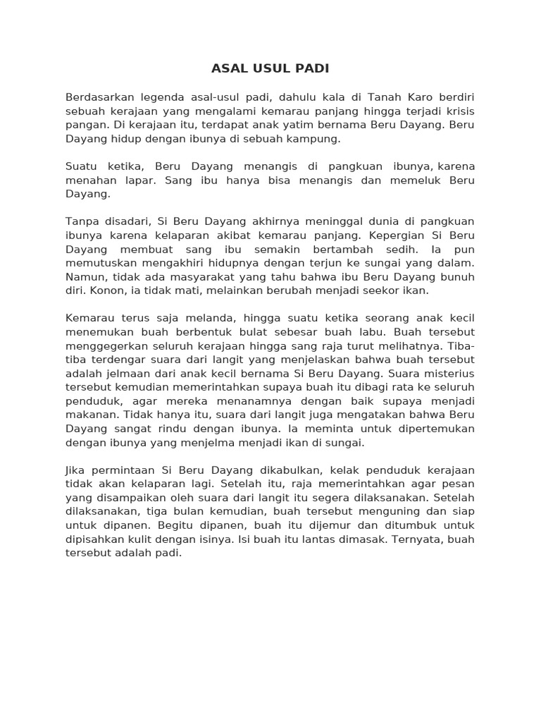 Asal Usul Padi | PDF