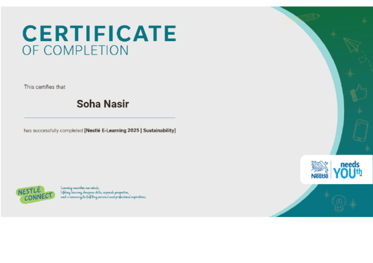 Nestle Certificate1 | PDF