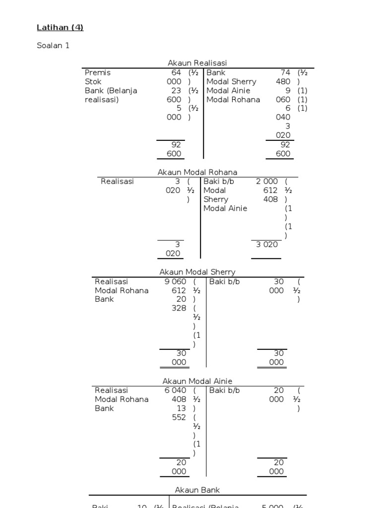 Contoh Akaun Realisasi Tingkatan 5 | PDF