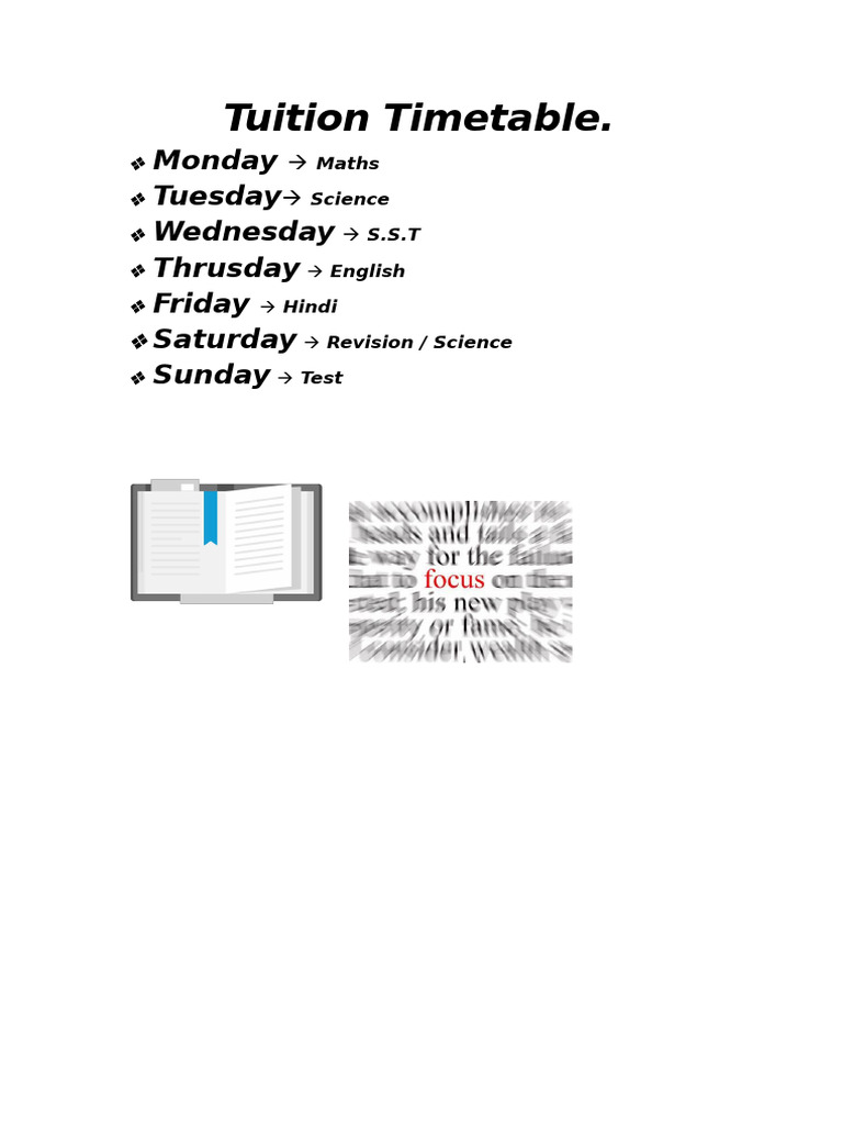 Tuition Timetable | PDF