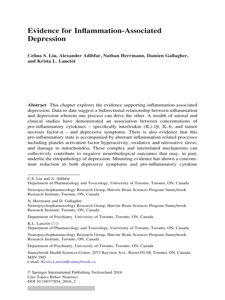 Inflammation and Depression Link | PDF | Omega 3 Fatty Acid | Major ...