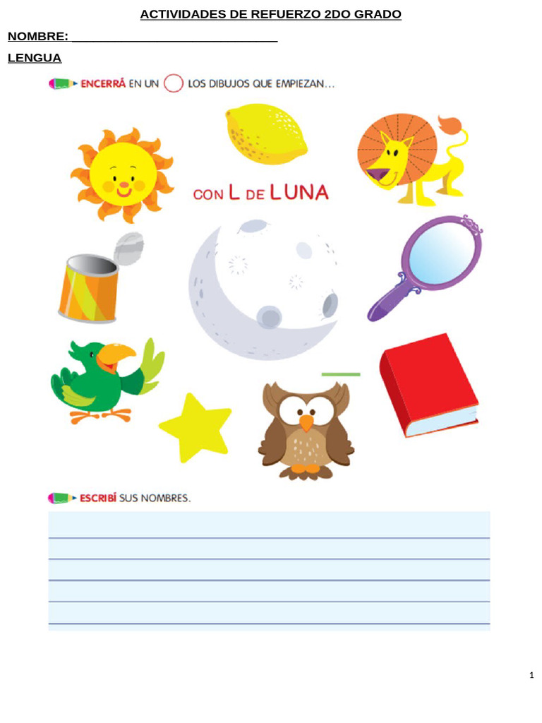 Actividades de Refuerzo 2do Grado | PDF