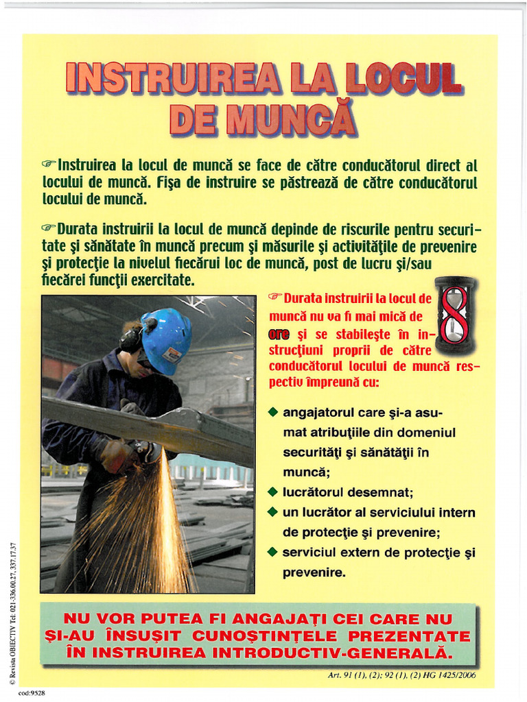 Afis A4 - Instruire Loc Munca 1 | PDF