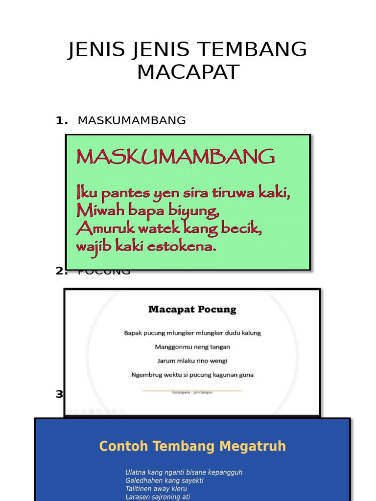 Jenis Jenis Tembang Macapat Yolan | PDF