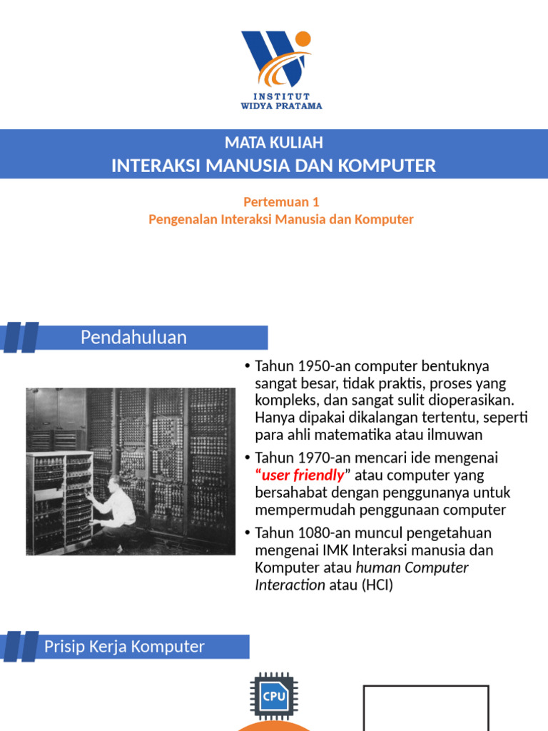 Pertemuan 1 - Pengenalan Interaksi Manusia Dan Komputer | PDF