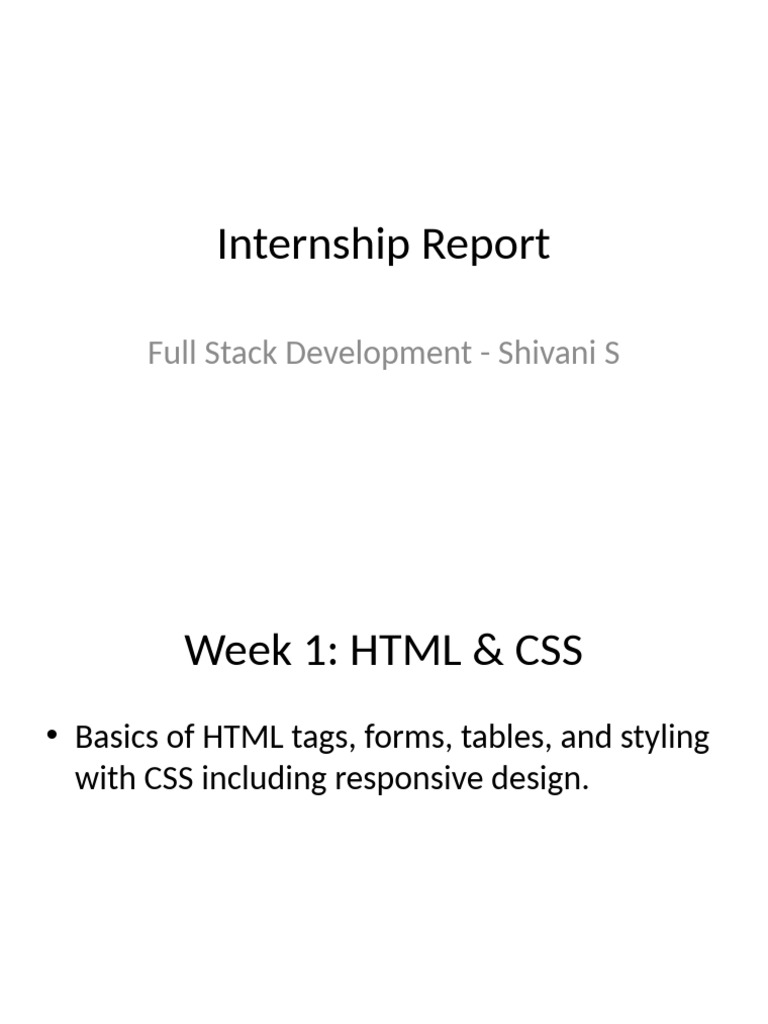 Shivani Internship Report Presentation | PDF