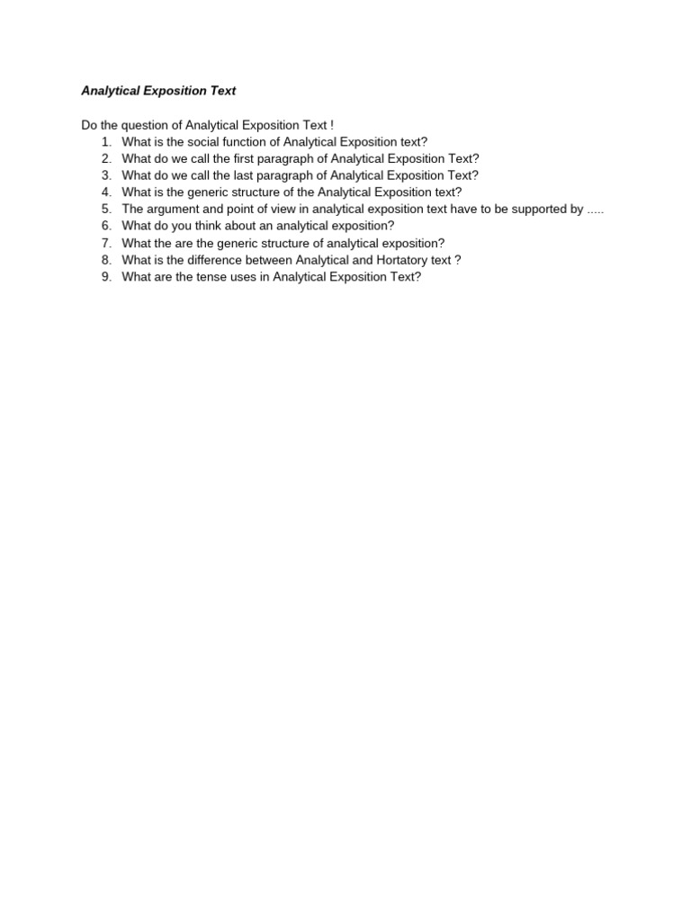 Understanding Analytical Exposition Text | PDF