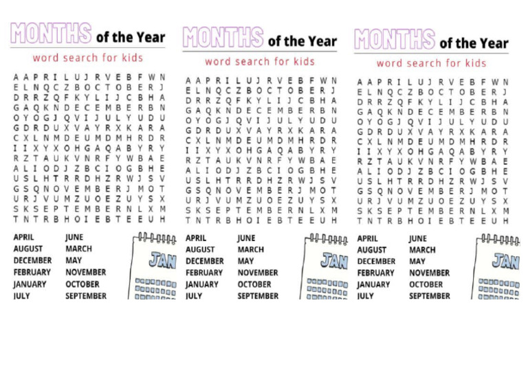 Months - Sopa de Letras | PDF