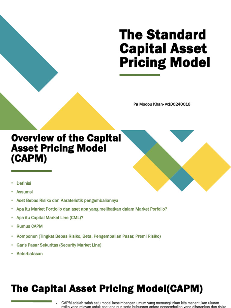 The Standard Capital Asset Pricing Model | PDF