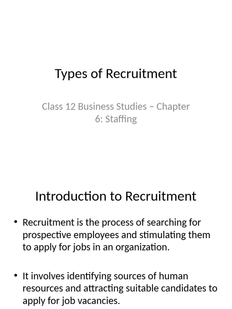 Types of Recruitment 4slides | PDF