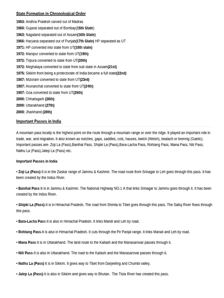 State Formation in Chronological Order | PDF