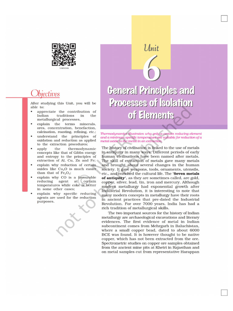 General Principles & Processes of Isolation of Elements | PDF