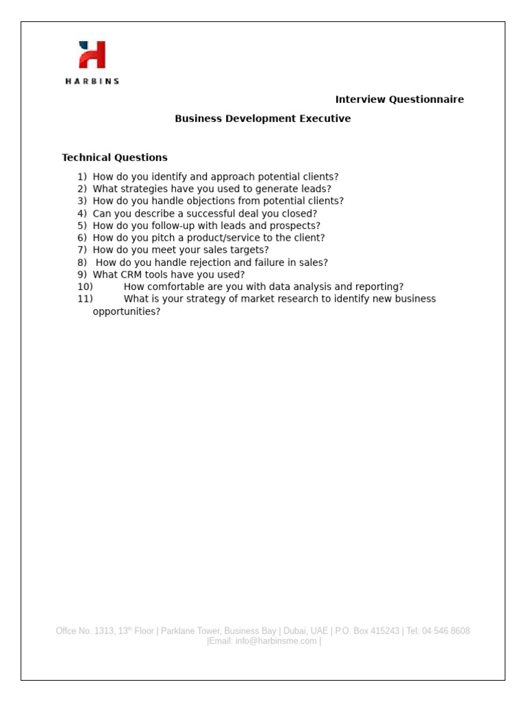 Lead Generation Interview Questions | PDF