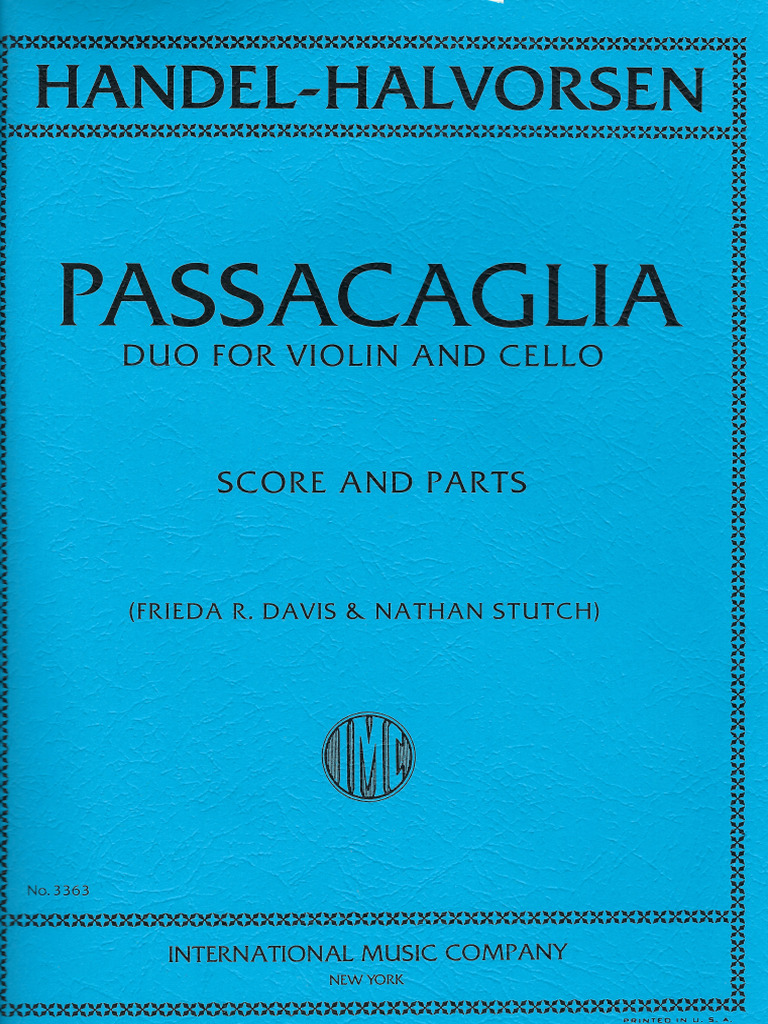 Handel-Halvorsen - Duo Pour Violon Et Violoncelle - PASSACAGLIA - Score | PDF