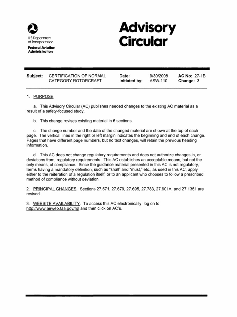 AC 27-1B CHG 3 | PDF | Landing Gear | Fatigue (Material)