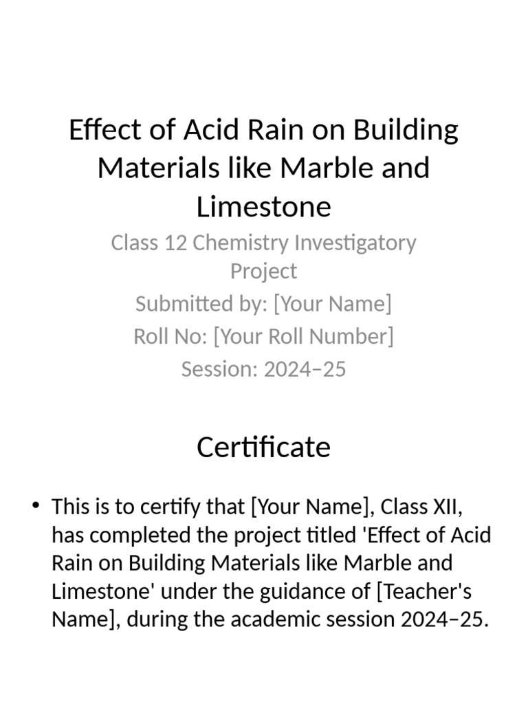 Acid Rain's Impact on Marble & Limestone | PDF | Marble | Acid