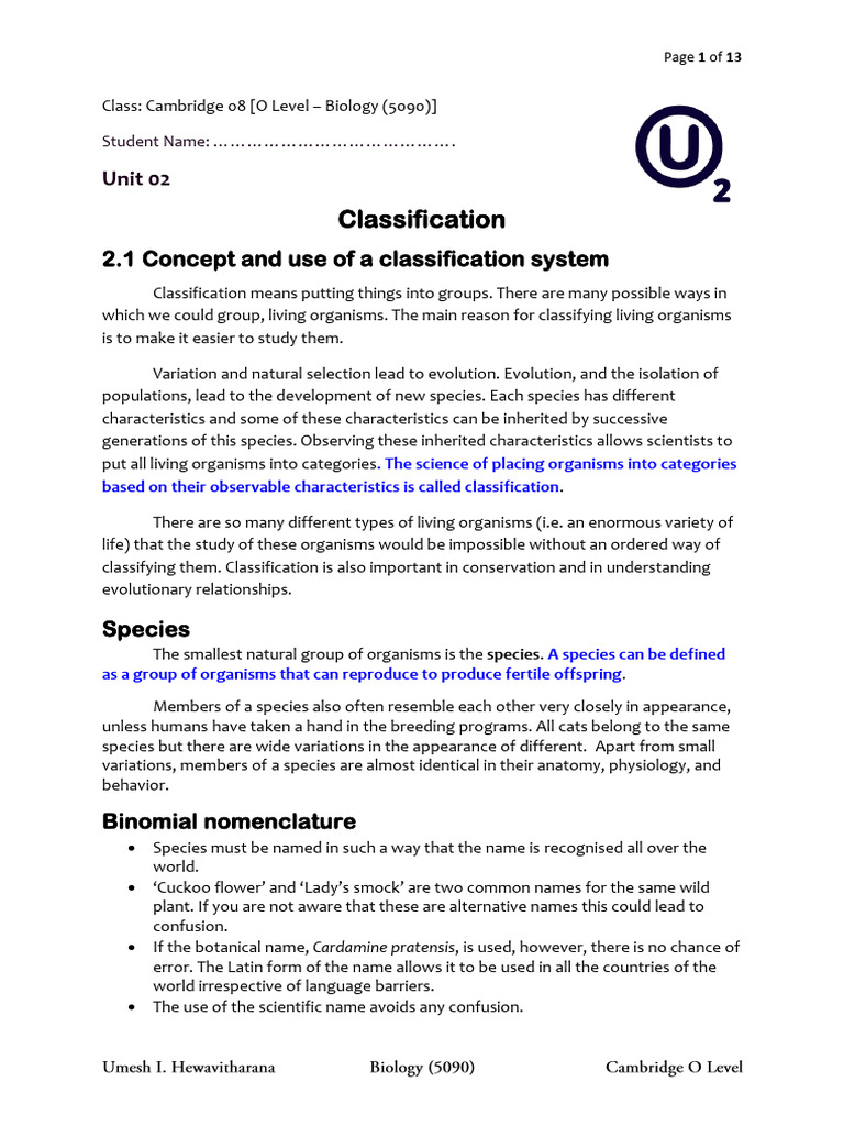 Unit 02 - Classification | PDF | Crustacean | Amphibian