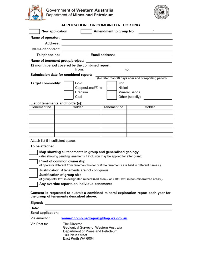 GSWA Combined Reporting Application | PDF