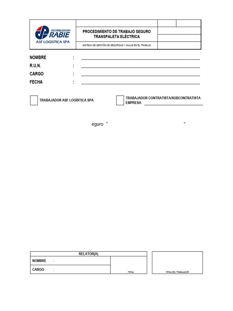 Acuso-recibo PTS Transpaleta Eléctrica | PDF