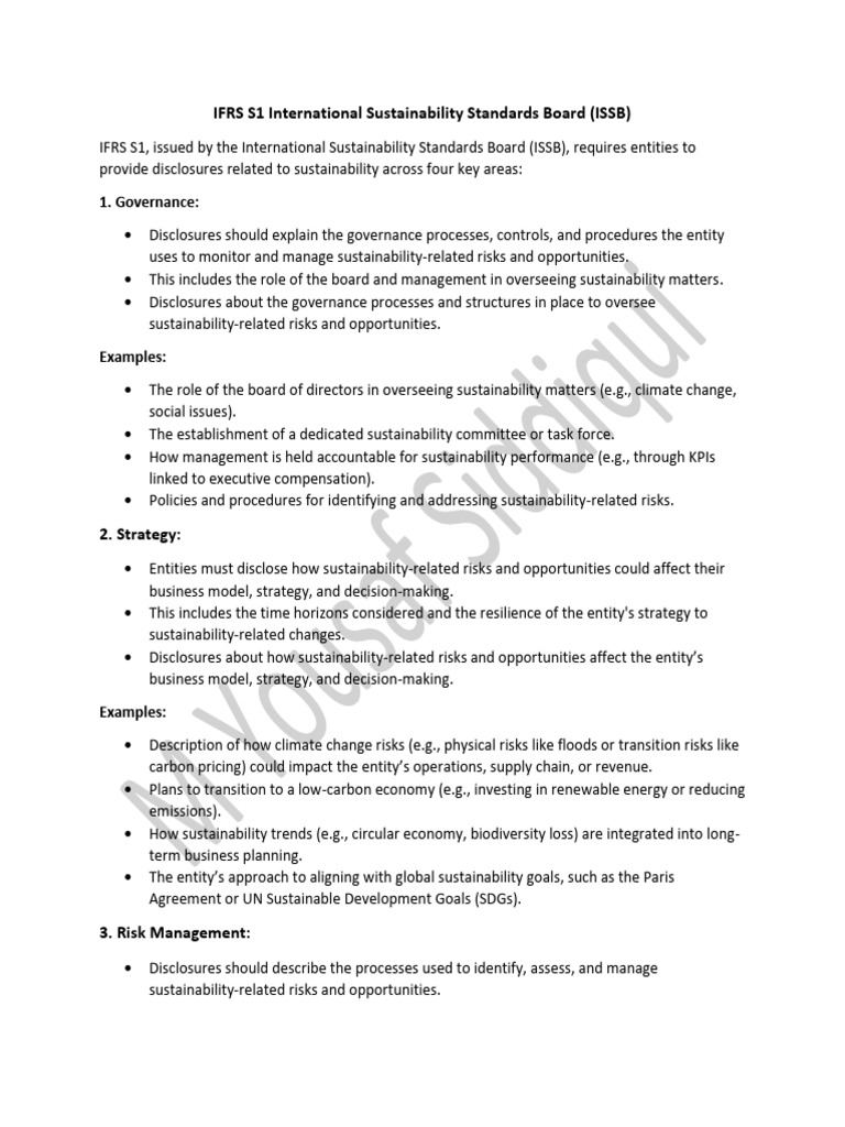 IFRS S1 Notes With Examples | PDF | Sustainability | Economies