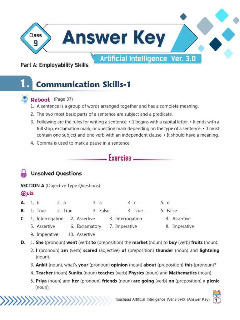 Answer Key: Communication Skills-1 | PDF | Operating System | Input/Output