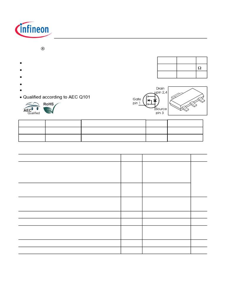 Infineon BSP296 DS v02 - 01 en | PDF | Power Electronics | Manufactured Goods