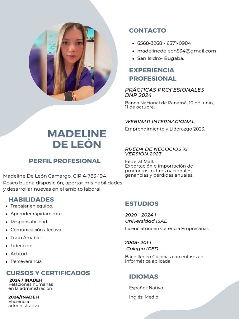 CV Junio 2025 Madeline de León | PDF