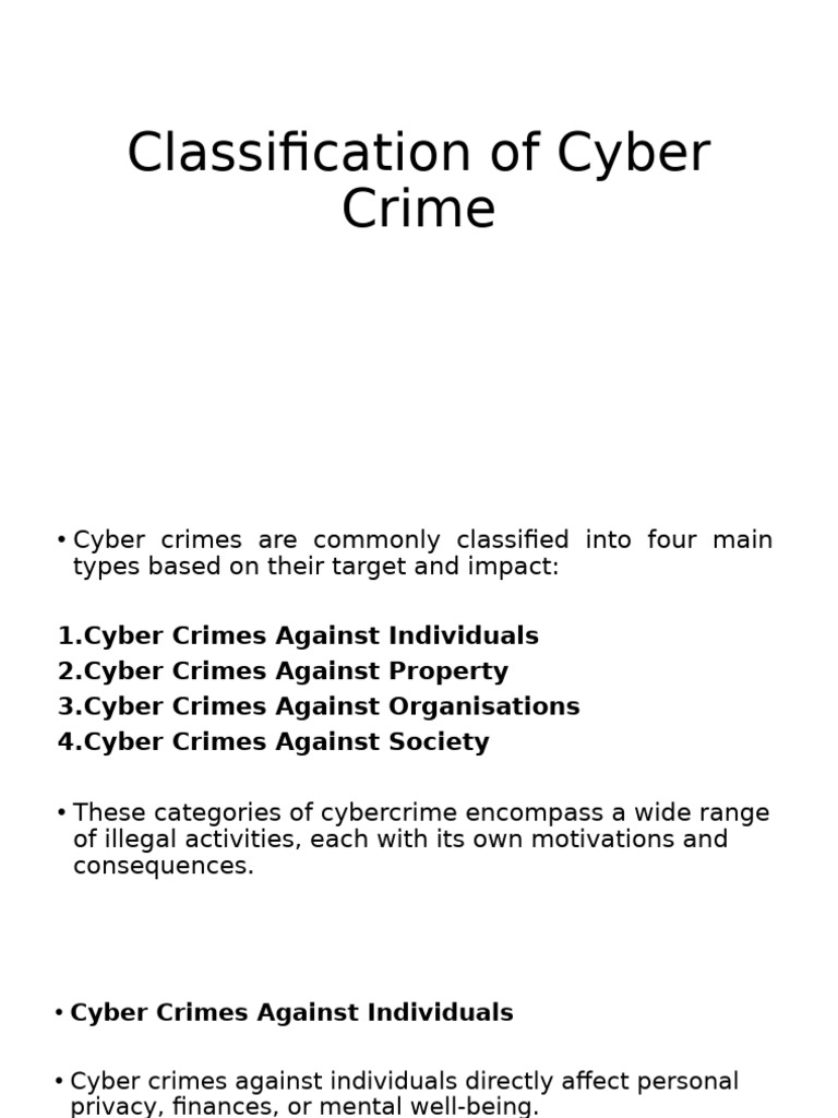 Classification of Cyber Crime | PDF | Cybercrime | Computer Security
