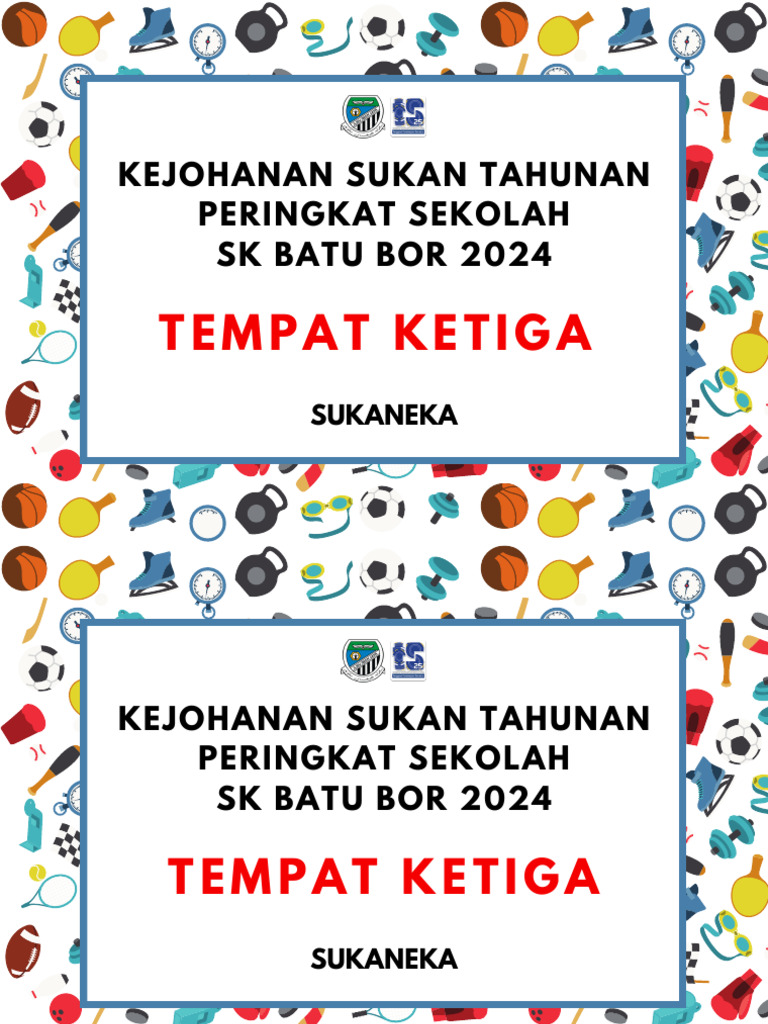 Label Hadiah Sukan SKBB 2024 PDF | PDF
