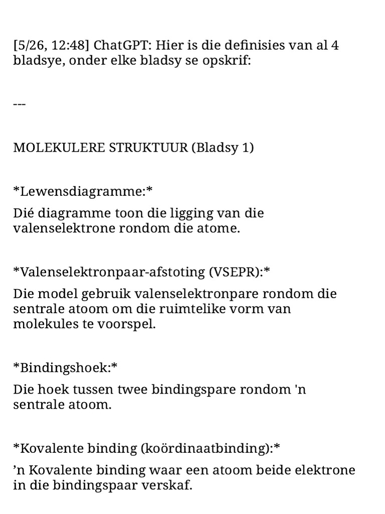 Junie Eksamen Chemie | PDF