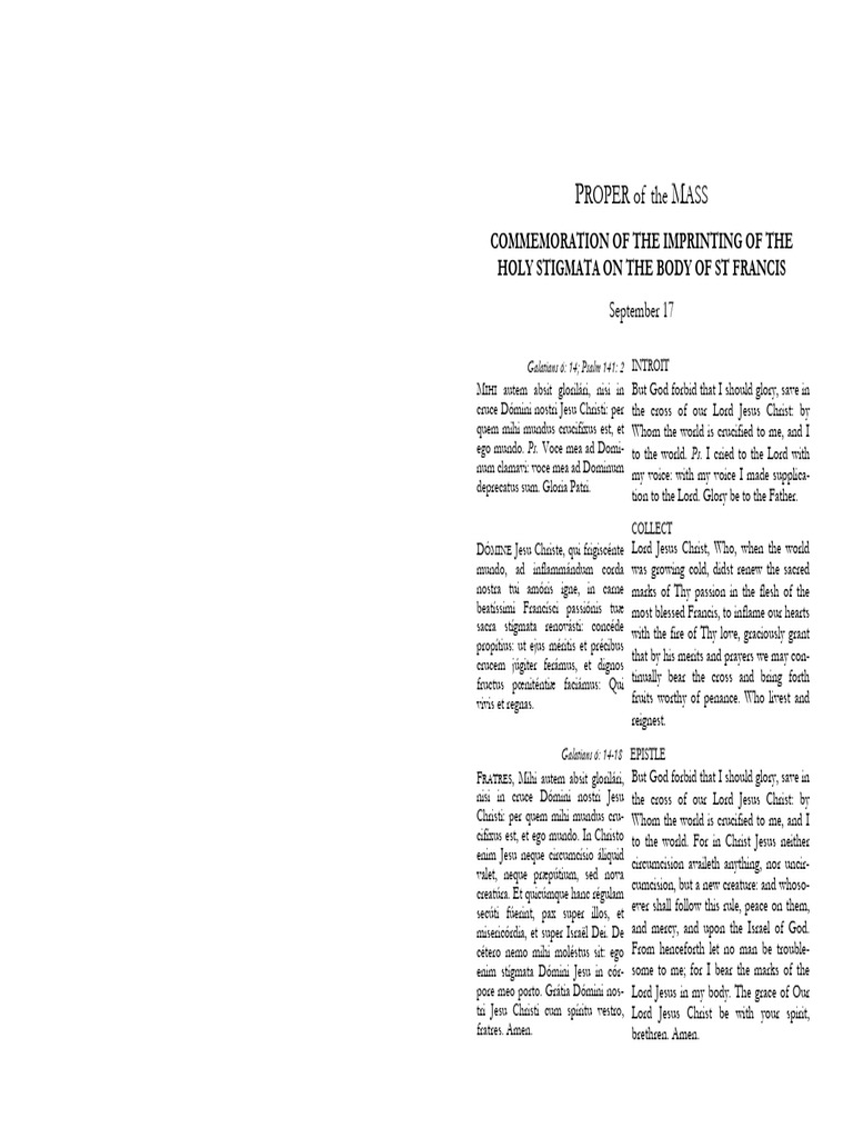 St. Francis Stigmata Commemoration Mass | PDF | Christian Worship And ...