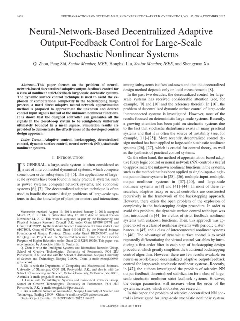 Neural-Network-Based Decentralized Adaptive Output-Feedback Control For Large-Scale Stochastic ...