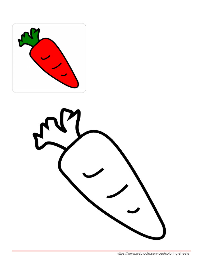 Carrot Coloring Sheet-A4 | PDF