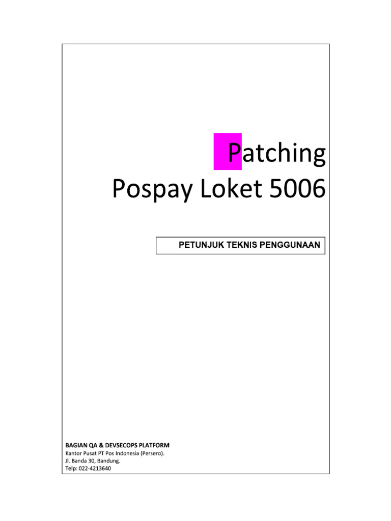 Patching Pospay Loket 5006 | PDF