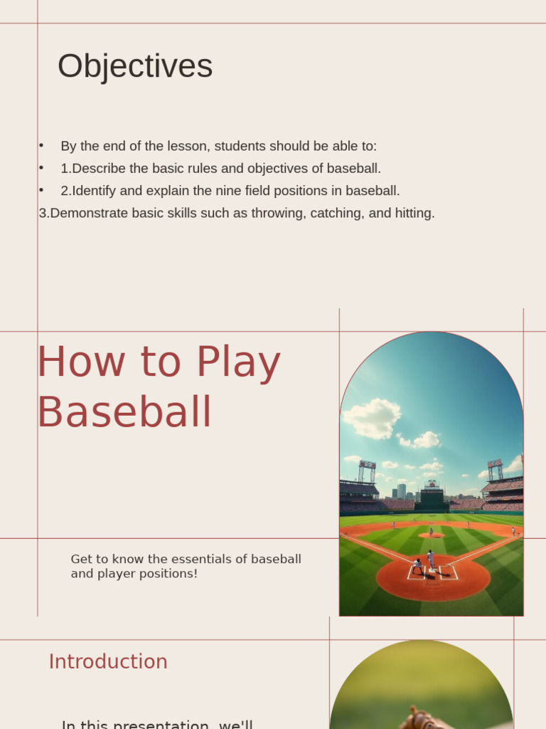 How To Play Baseball | PDF | Baseball Field | Pitcher
