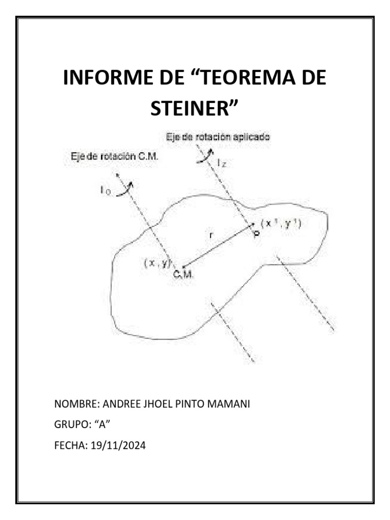 INFORME DE Teorema de Steiner | PDF