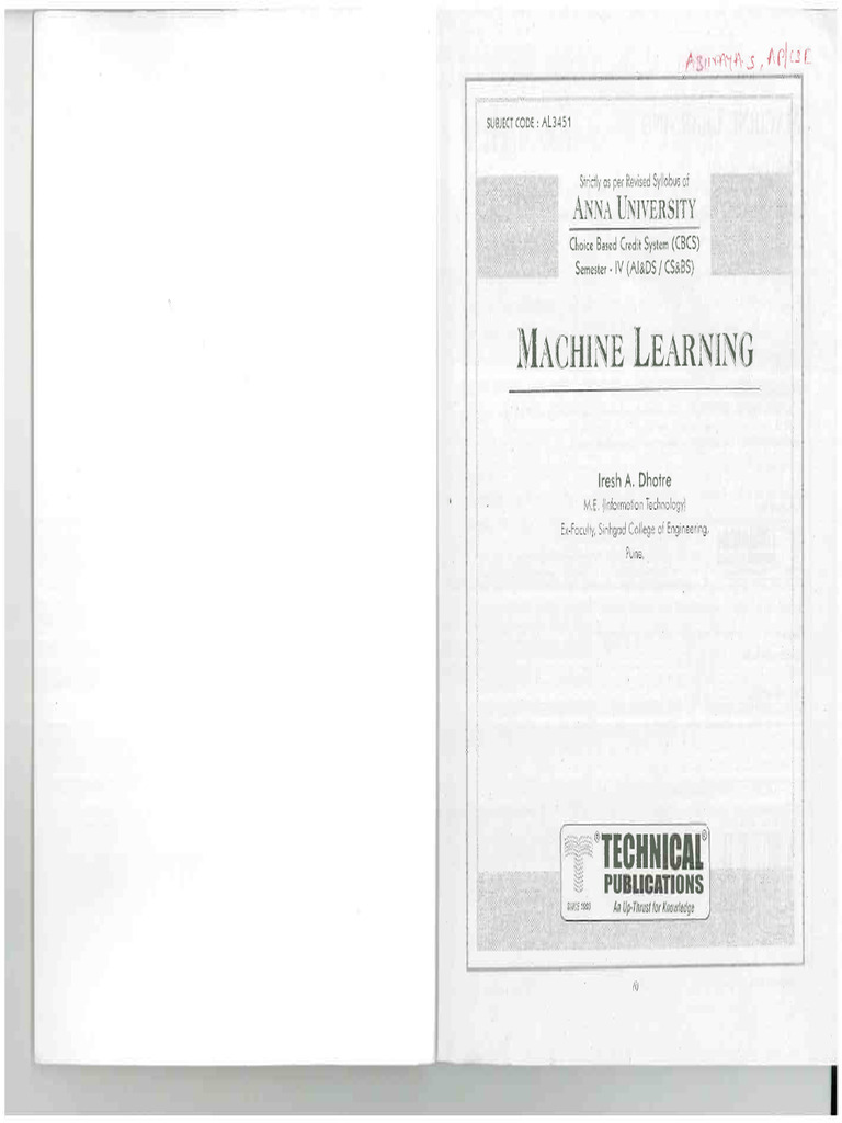 AL3451-MACHINE LEARNING | PDF