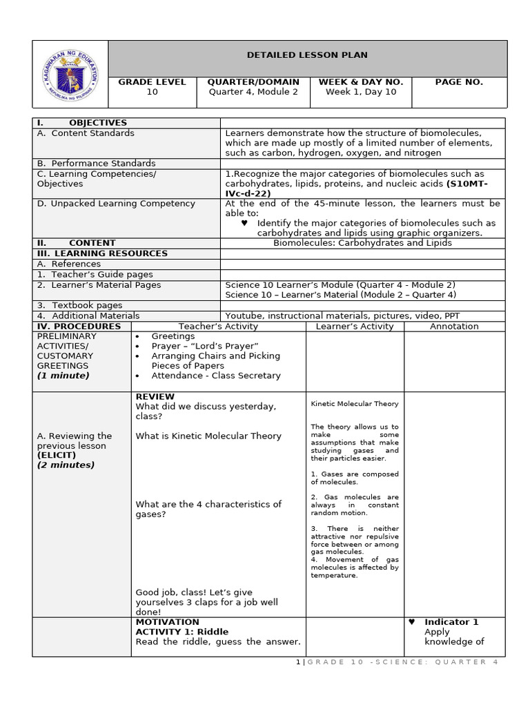 Biomolecules: Carbohydrates and Lipids Lesson Plan | PDF | Fructose ...