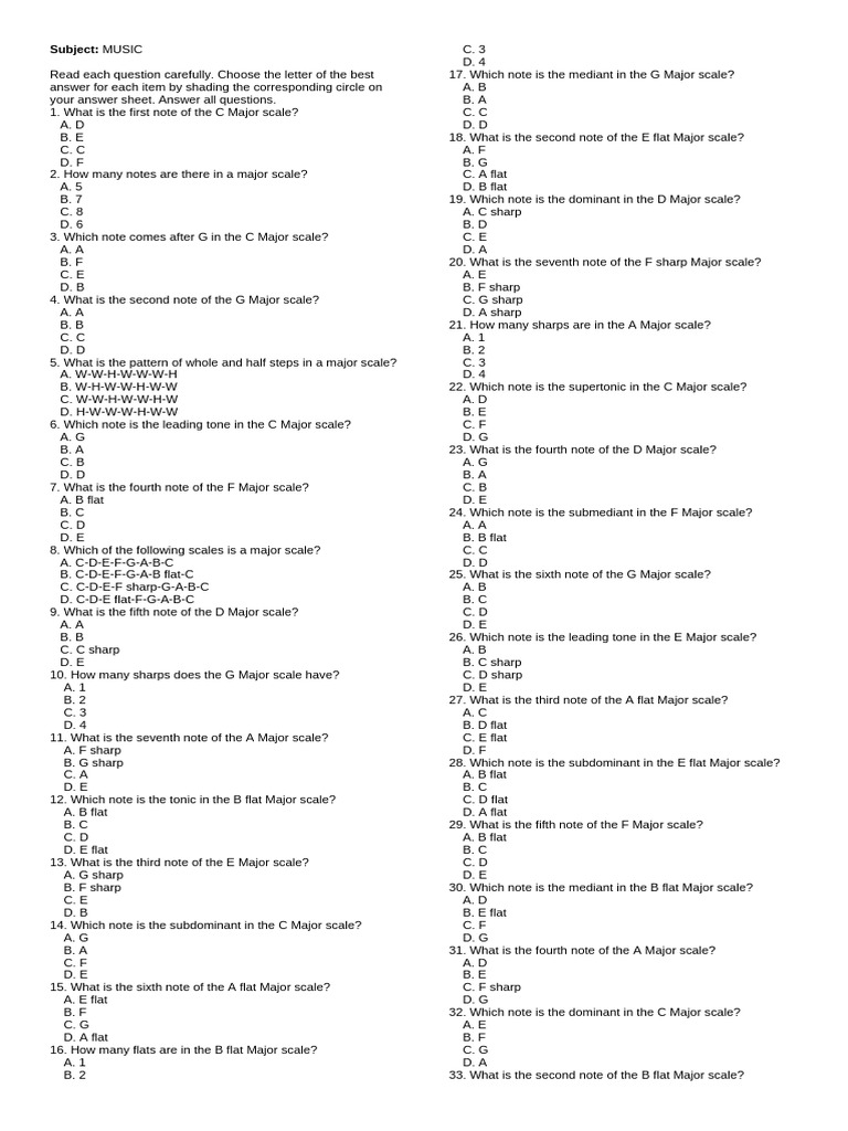 Summative Test MUSIC | PDF | Musical Compositions | Musical Scales