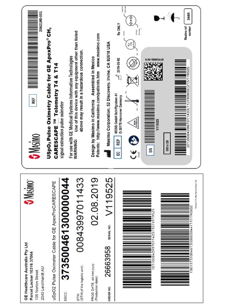USp) 2 UDI Label Masimo Leighcard | PDF