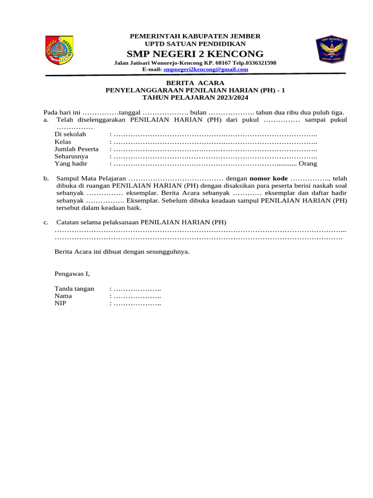 Berita Acara-Daftar Hadir | PDF