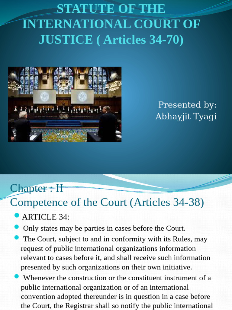 ICJ Statute: Articles 34-70 Overview | PDF | International Law ...