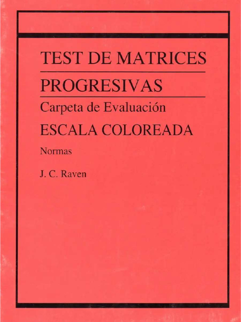 Test de Matrices Progresivas. Carpeta de Evaluación. | PDF