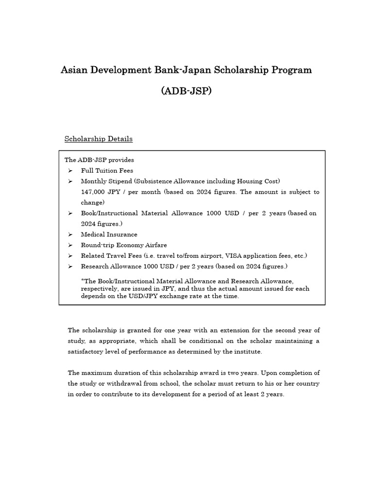 ADB ScholarshipDetails | PDF